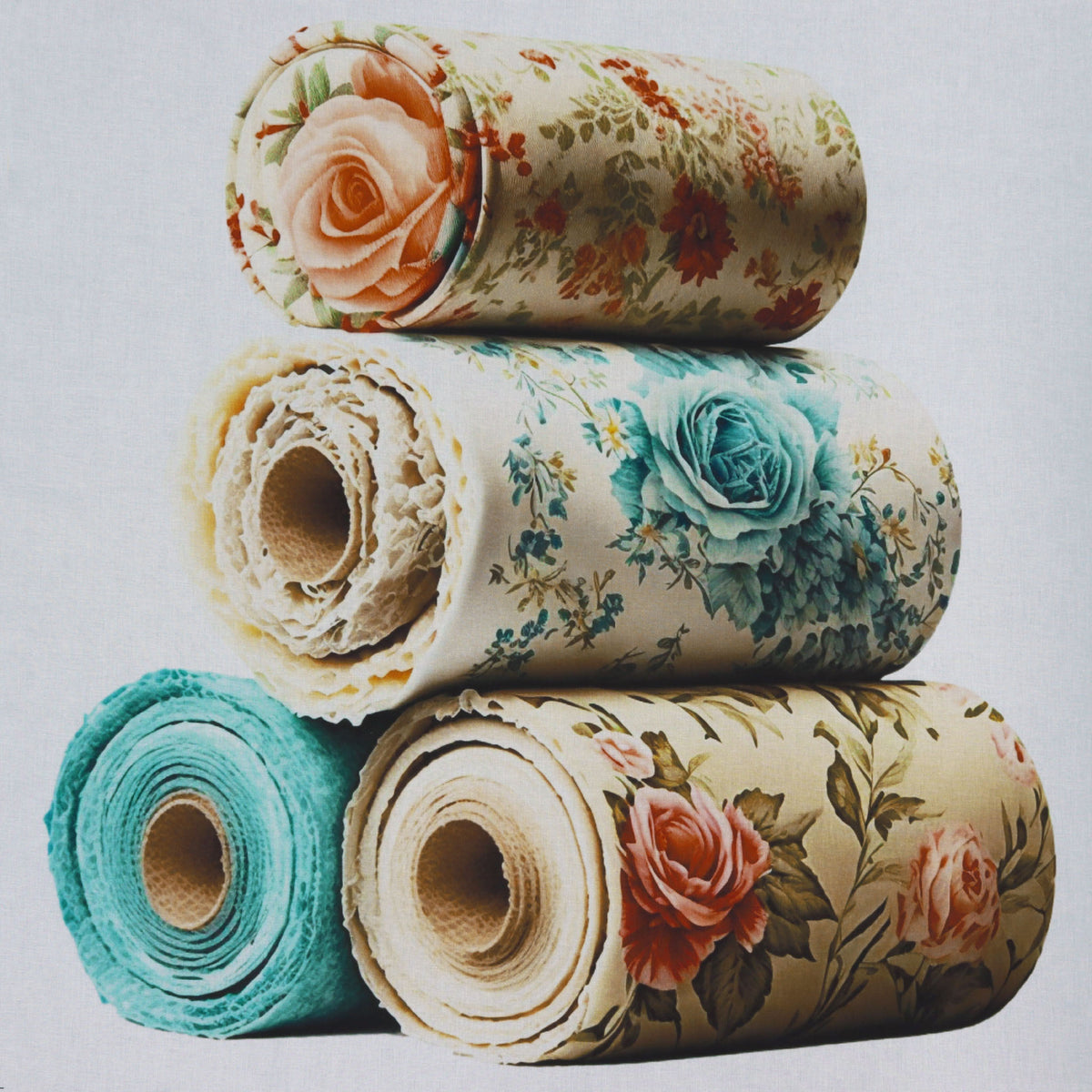 Vintage & Floral Sewing Accessory #7 Fabric Panel