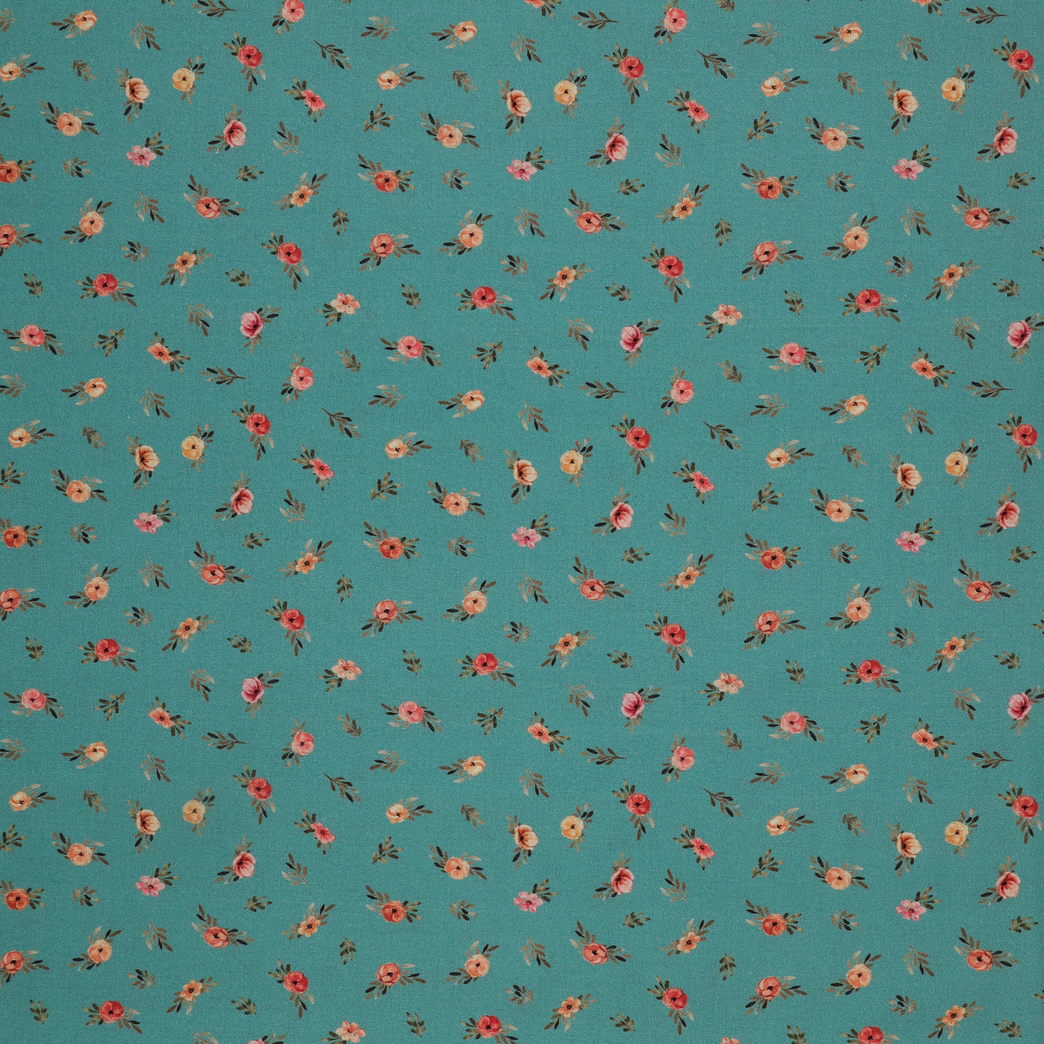 Garden of Affection Fabric Collection - Rose Bud Dark Teal