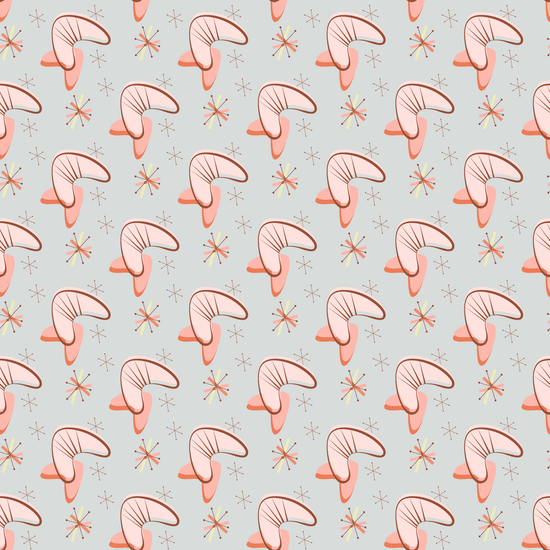 1950s Atomic Pattern #4 Fabric - Light Blue