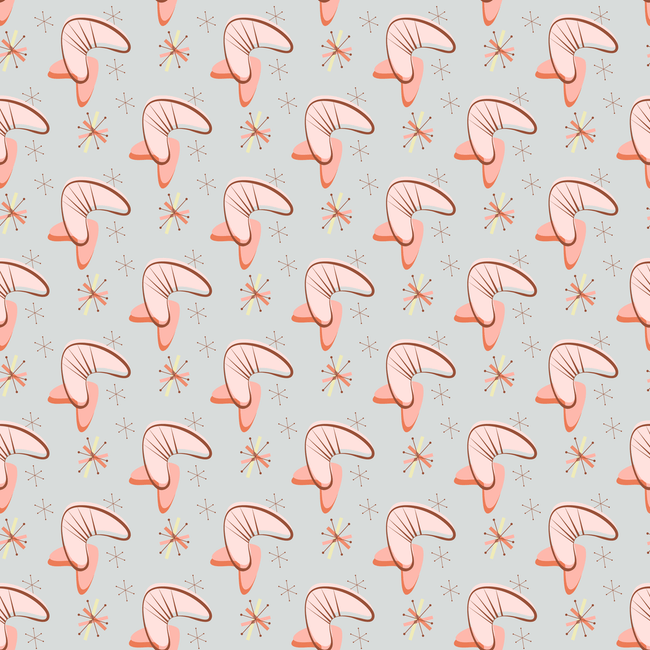 1950s Atomic Pattern #4 Fabric - Light Blue