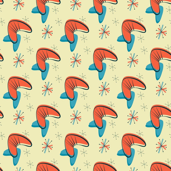 1950s Atomic Pattern #8 Fabric - Tan
