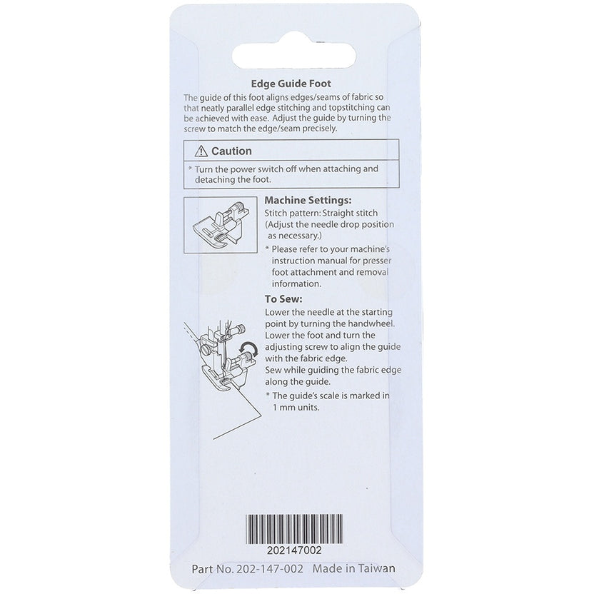 Edge Guide Foot (SE), Janome #202147002