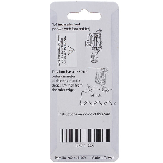 1/4" Ruler Foot High Shank, Janome #202441009