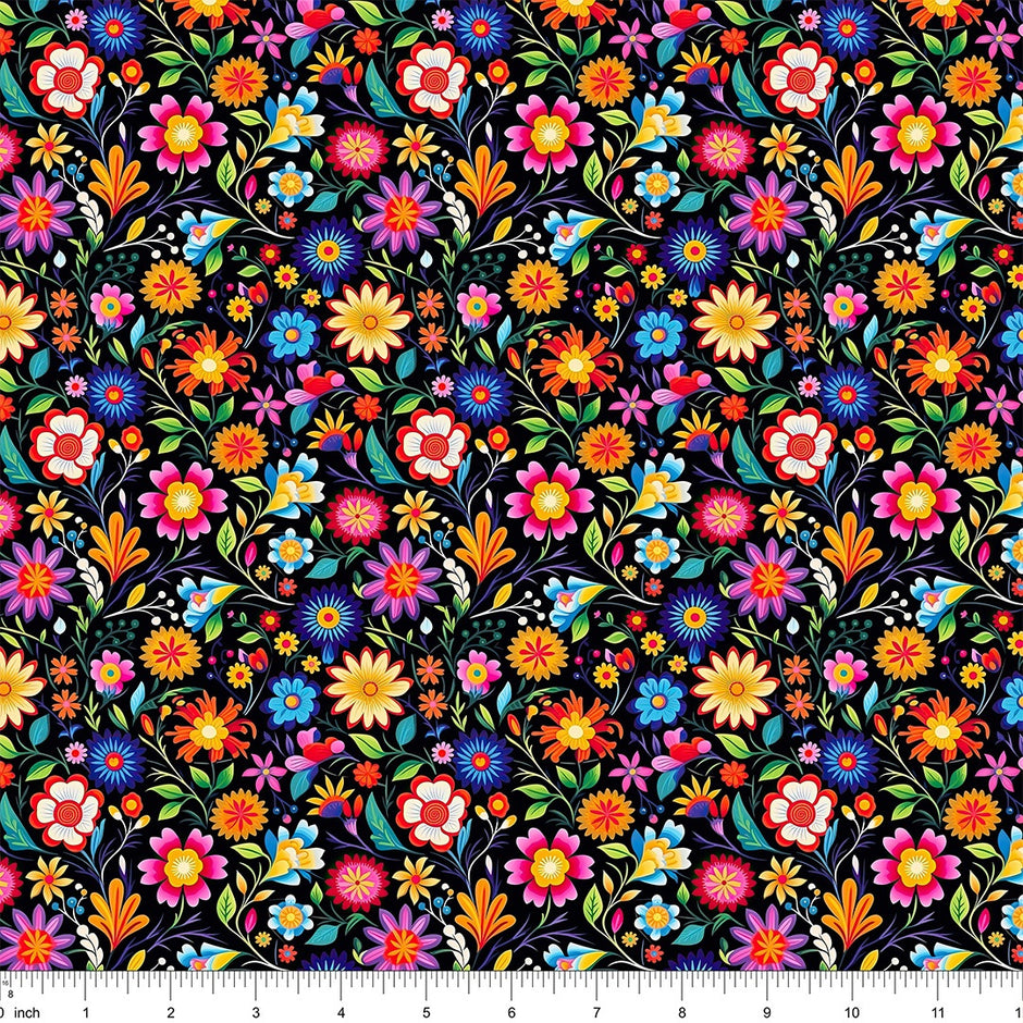 Mexican Floral Fiesta Pattern #1 Fabric