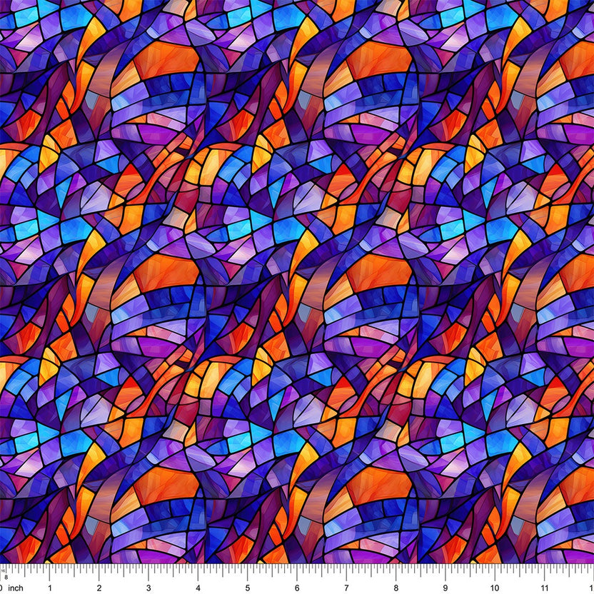 Colorful Stained Glass Fabric