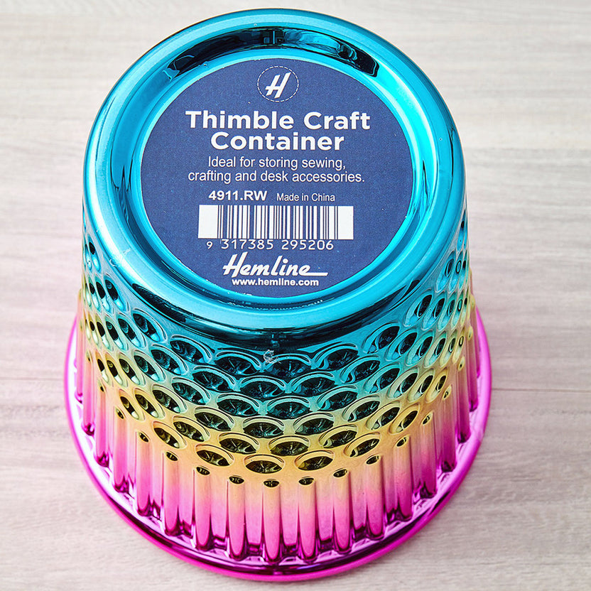 Plastic Rainbow Thimble Craft Container