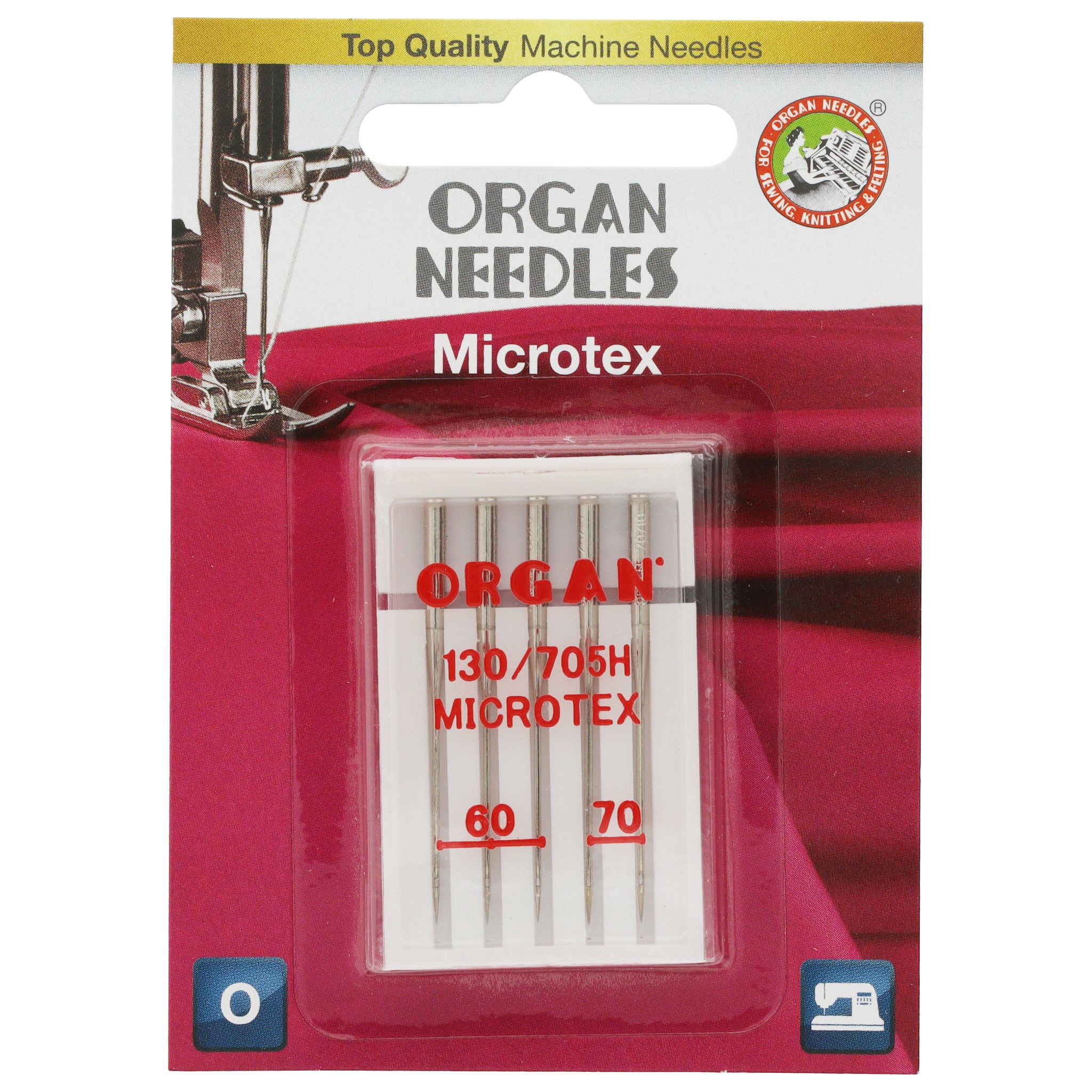 5pk Organ Microtex Needles (130/705H) - Assorted Sizes 60-70