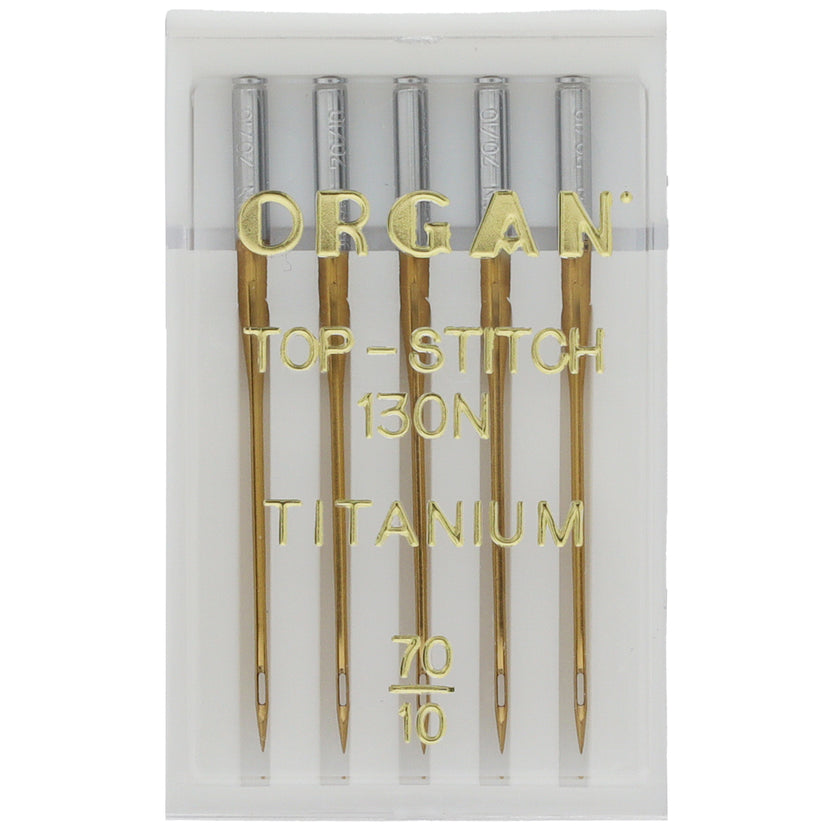 5pk Organ Titanium Top-Stitch Needles (130N)