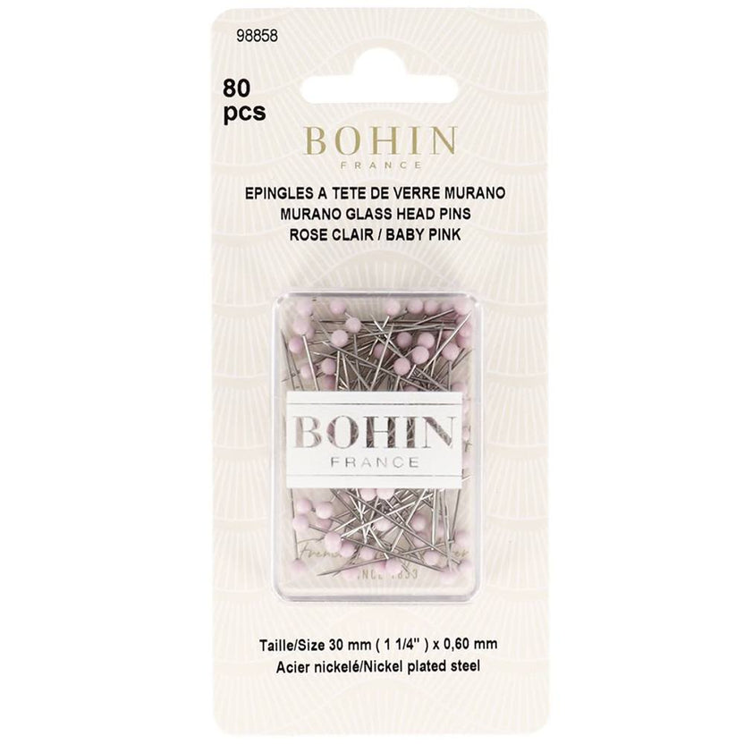 Bohin, Extra Fine Murano Glass Head Pins 80pk (1-1/4")