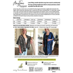 Anytime Topper Pattern, Amy Barickman