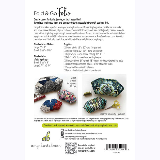 Fold & Go Folio Pattern, Amy Barickman