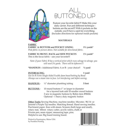 All Buttoned Up Pattern, Aunties Two Patterns