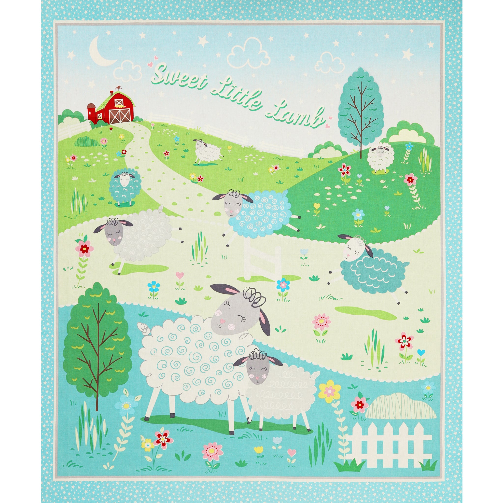 Sweet Little Lamb Fabric Collection - Little Lamb Panel