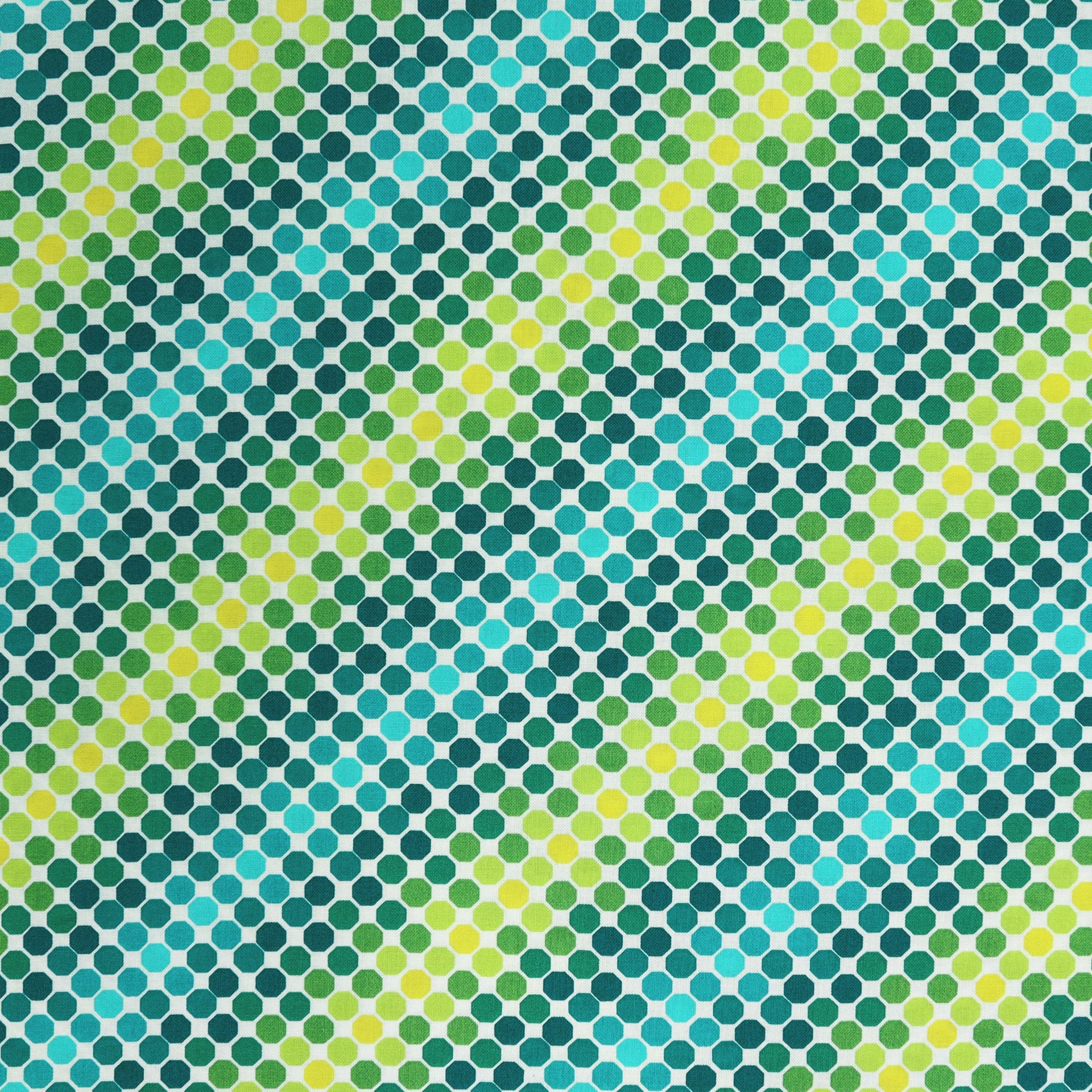 Happy Notes Fabric Collection - Blender Octagon Stripe Green/Multi