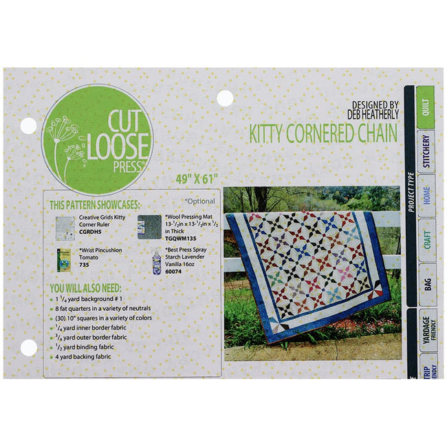 Cut Loose Press, Kitty Cornered Chain Quilt Pattern
