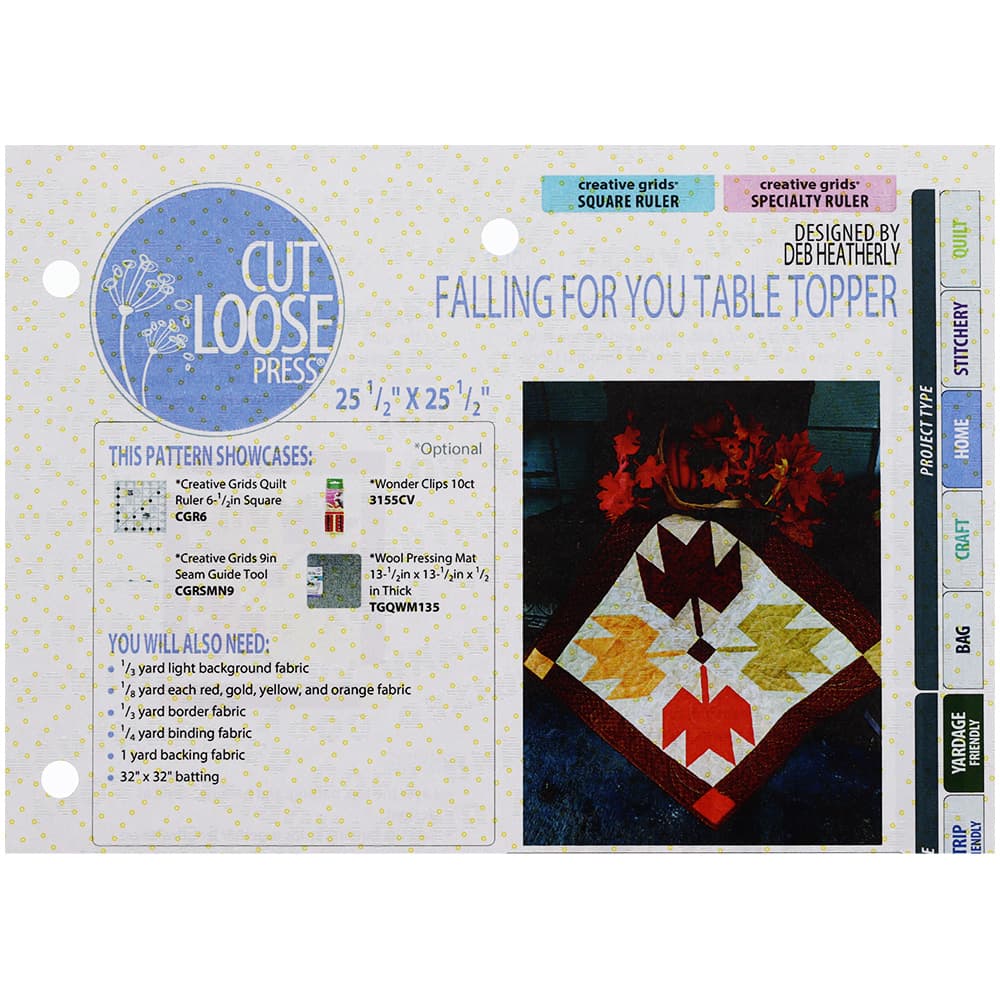 Cut Loose Press, Falling For You Table Topper Pattern
