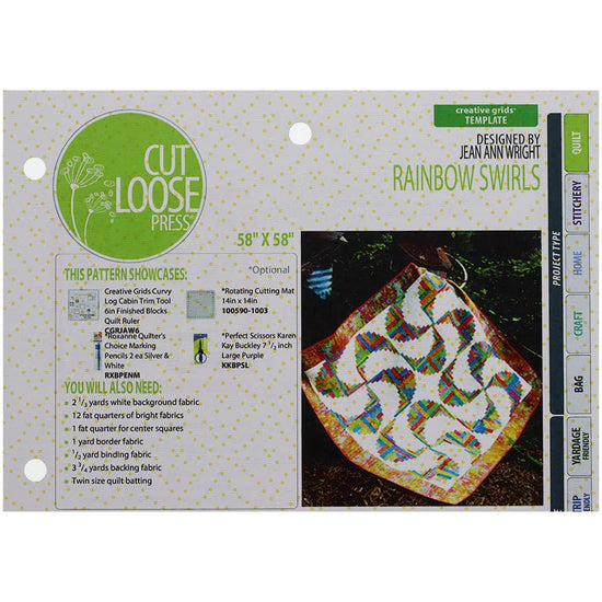 Rainbow Swirls Quilt Pattern - Cut Loose Press