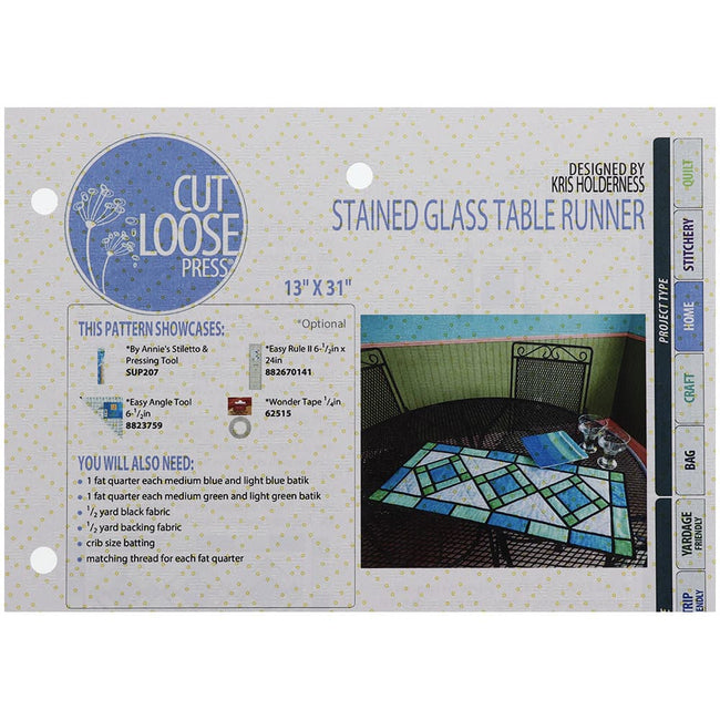 Stained Glass Table Runner Pattern - Cut Loose Press