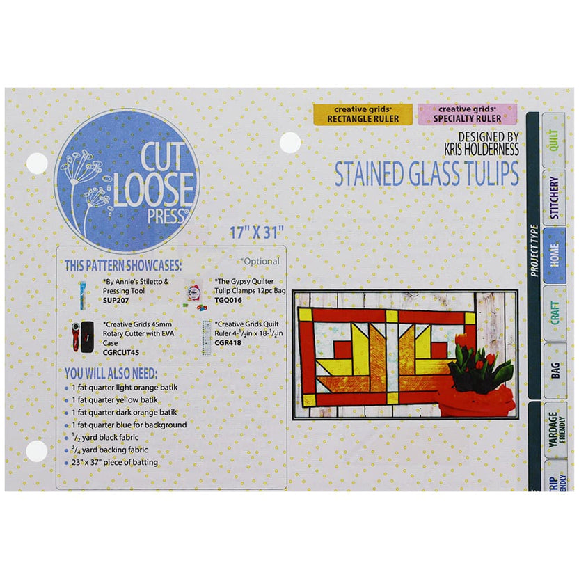 Stained Glass Tulips Table Runner Pattern