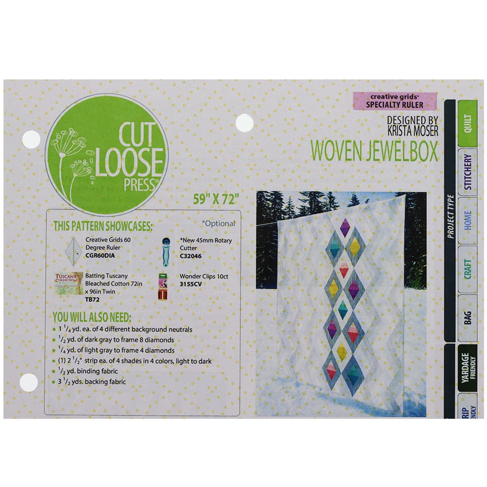 Woven Jewel Box Quilt Pattern - Cut Loose Press