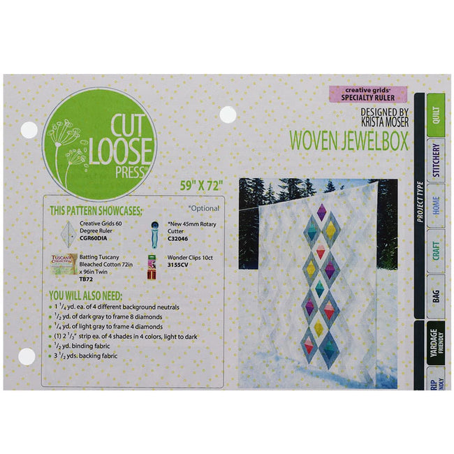 Woven Jewel Box Quilt Pattern - Cut Loose Press