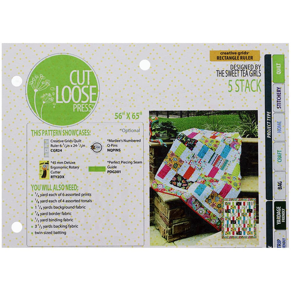 Cut Loose Press, 5 Stack Quilt Pattern