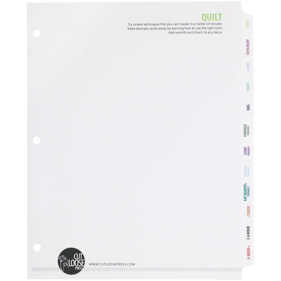 Cut Loose Press Pattern Binder Tabs