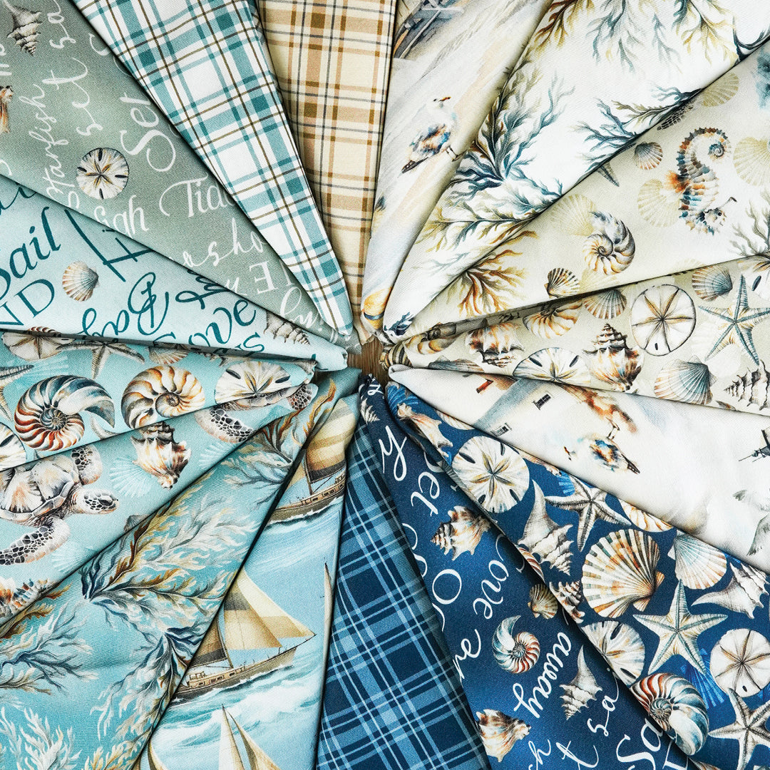 Coastal Escape Fabric Collection - Set Sail Ocean