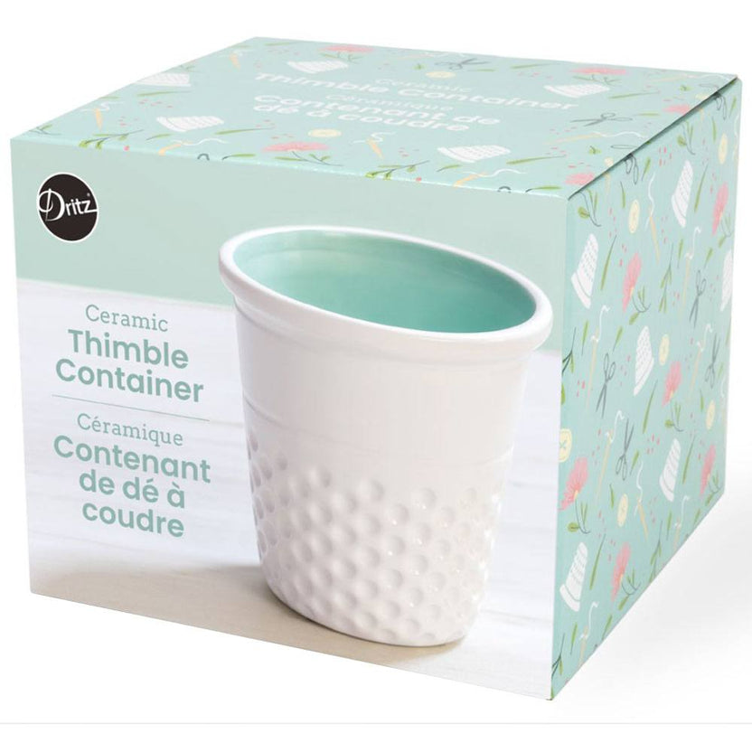 Dritz, Ceramic Thimble Container
