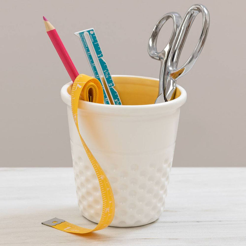 Dritz, Ceramic Thimble Container