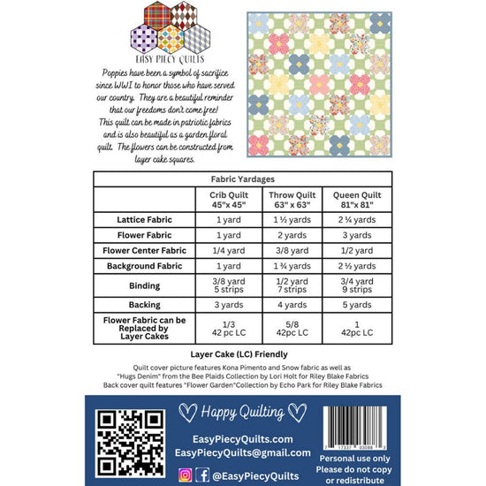 Poppy Quilt Pattern