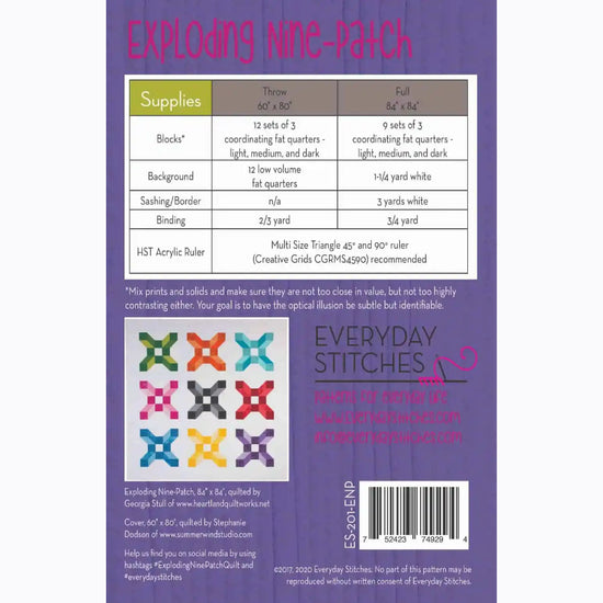 Exploding Nine Patch Quilt Pattern