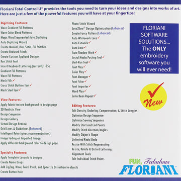 Floriani Total Control "U" Professional Embroidery Software