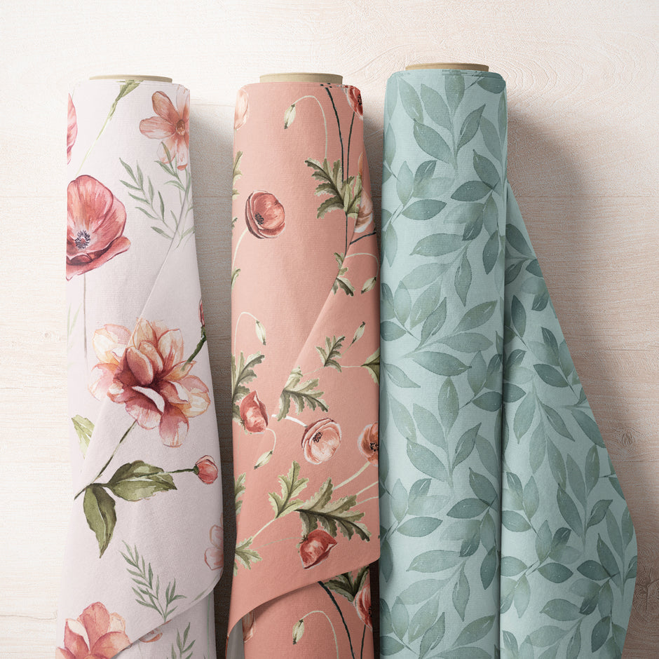 Garden of Affection Fabric Collection - Rose Bud Dark Teal