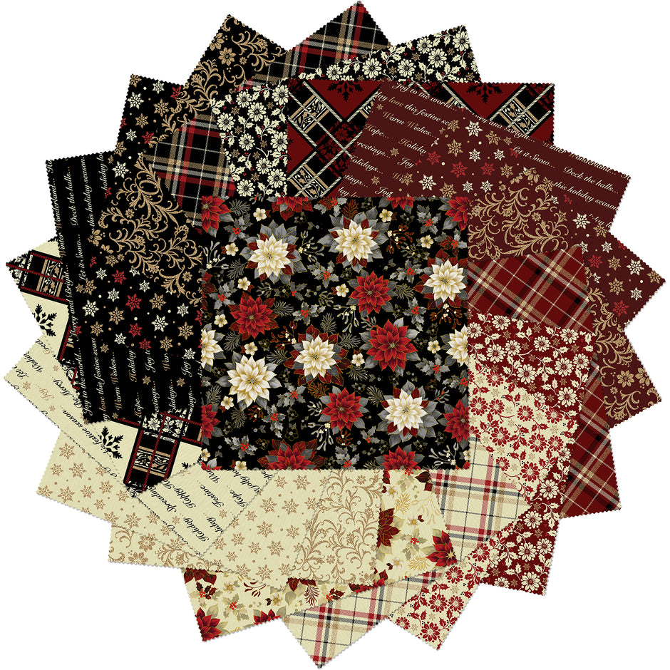 Holiday Tidings Fabric Collection - Flower Berry Burgundy