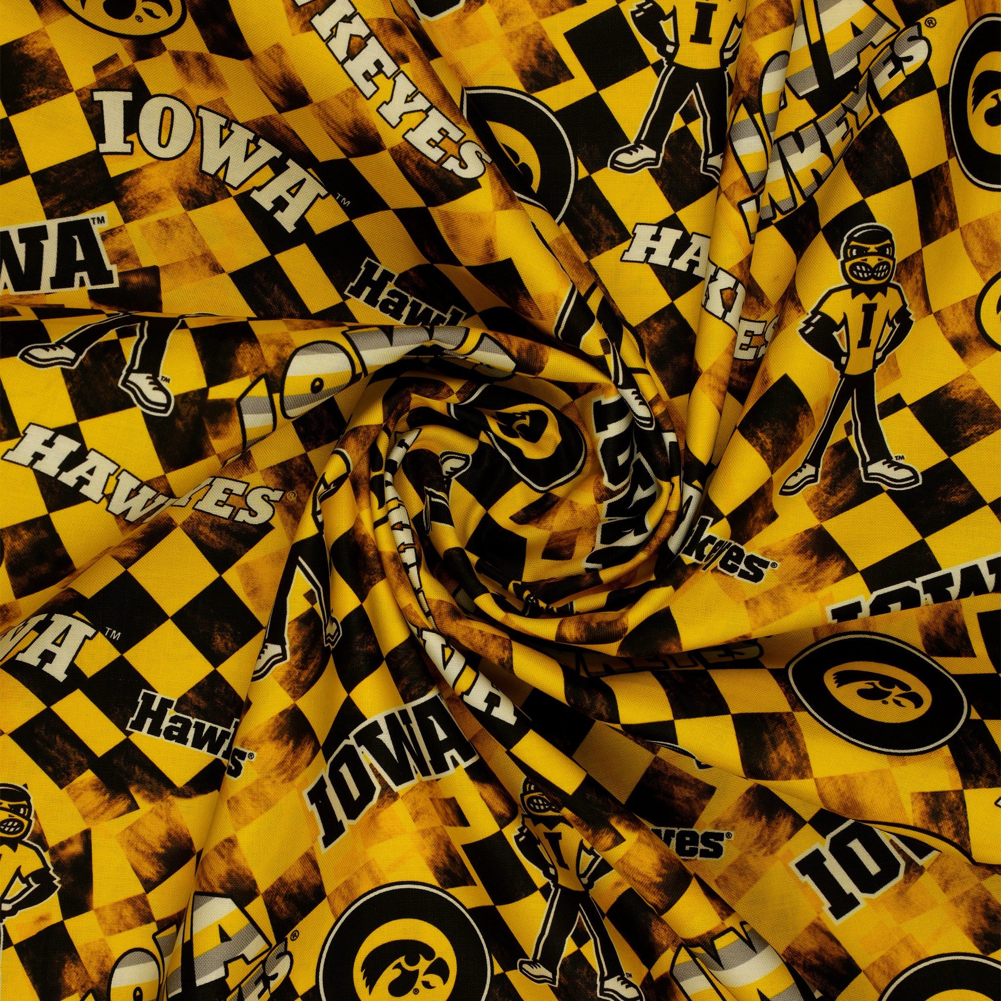 Iowa Hawkeyes Allover Checker Fabric
