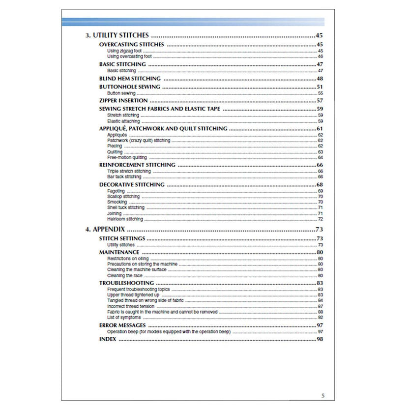 Brother CE1100PRW Instruction Manual