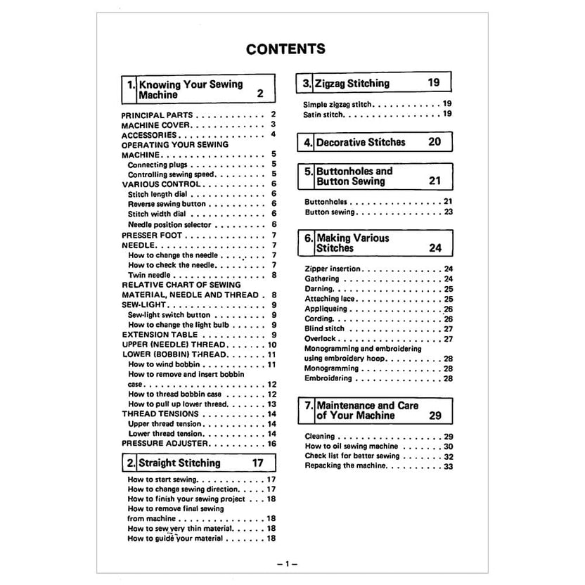 Brother VX-710 Instruction Manual