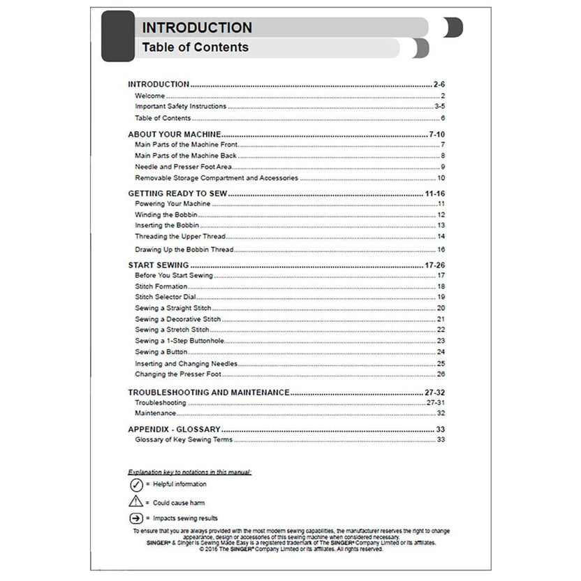 Singer M3220 Instruction Manual