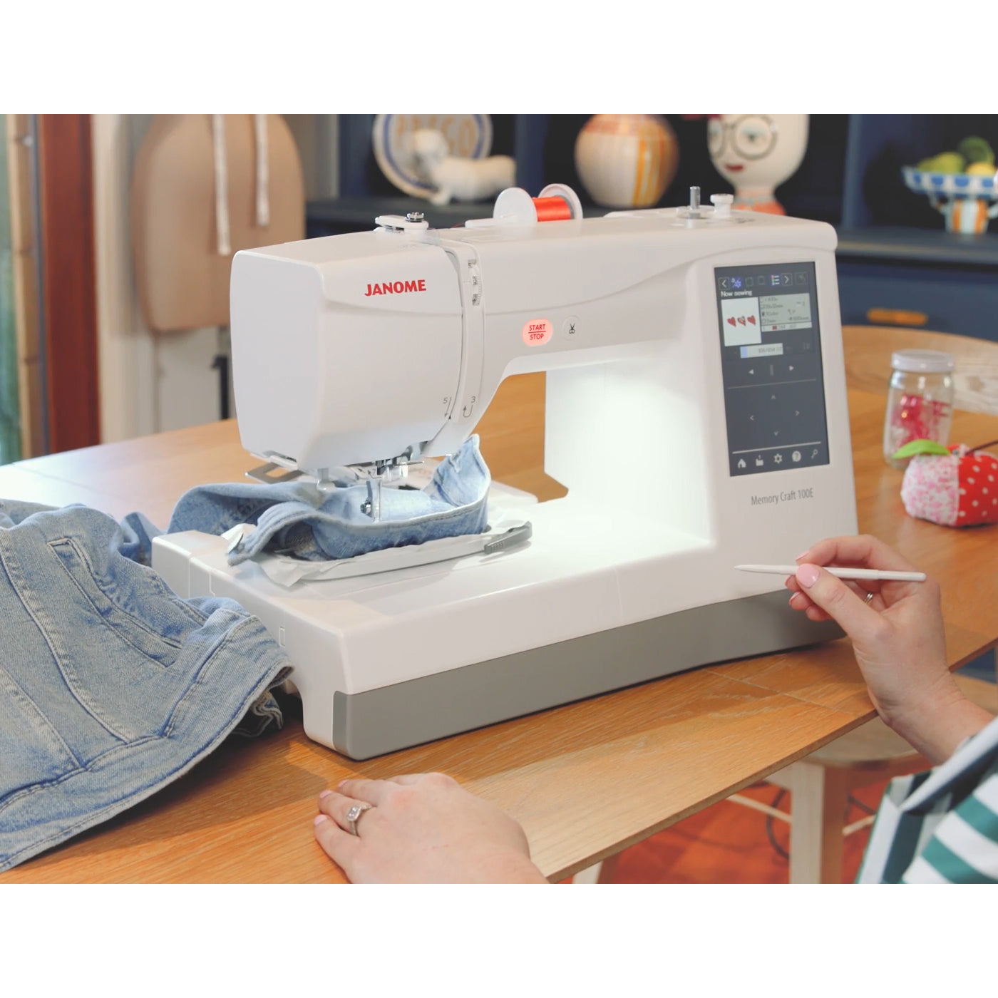 Janome Memory Craft 100E Embroidery Machine w/ FREE Holiday Bonus Bund