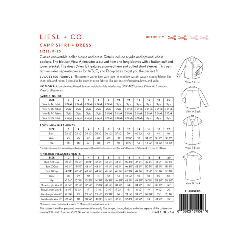 Camp Shirt and Dress Pattern