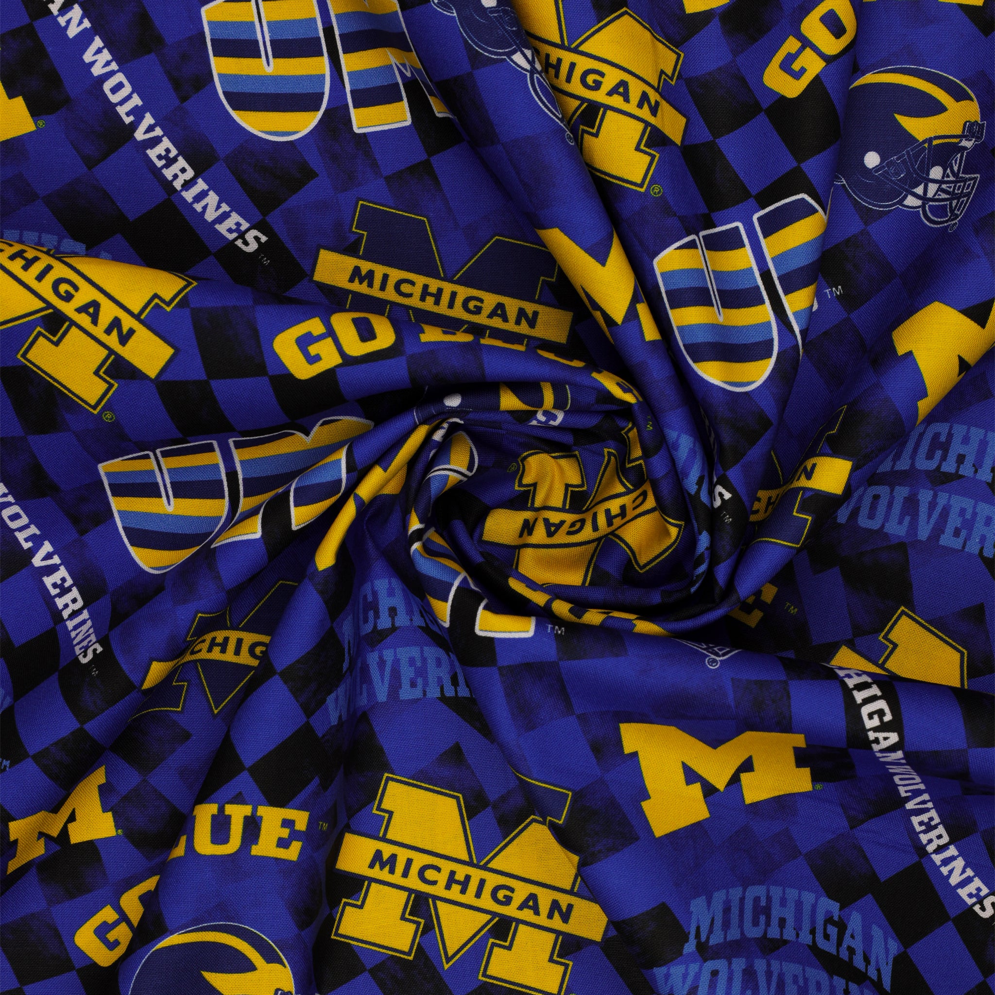 Michigan Wolverines Allover Checker Fabric