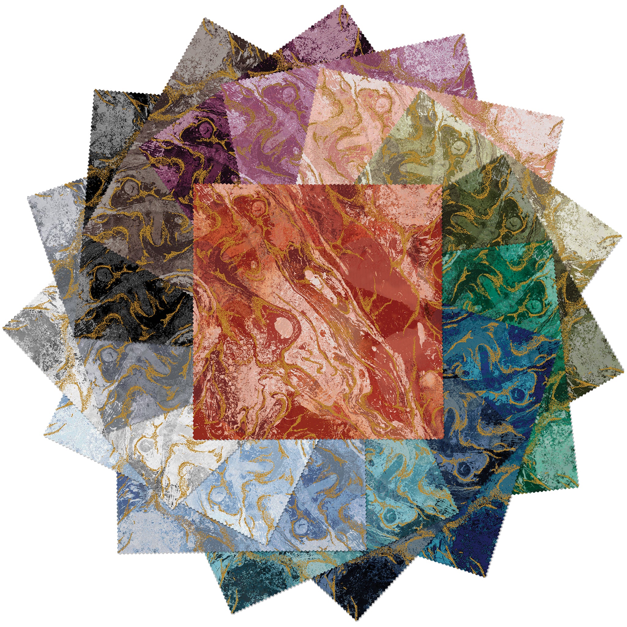 Marbled Earth Fabric Collection - Gray