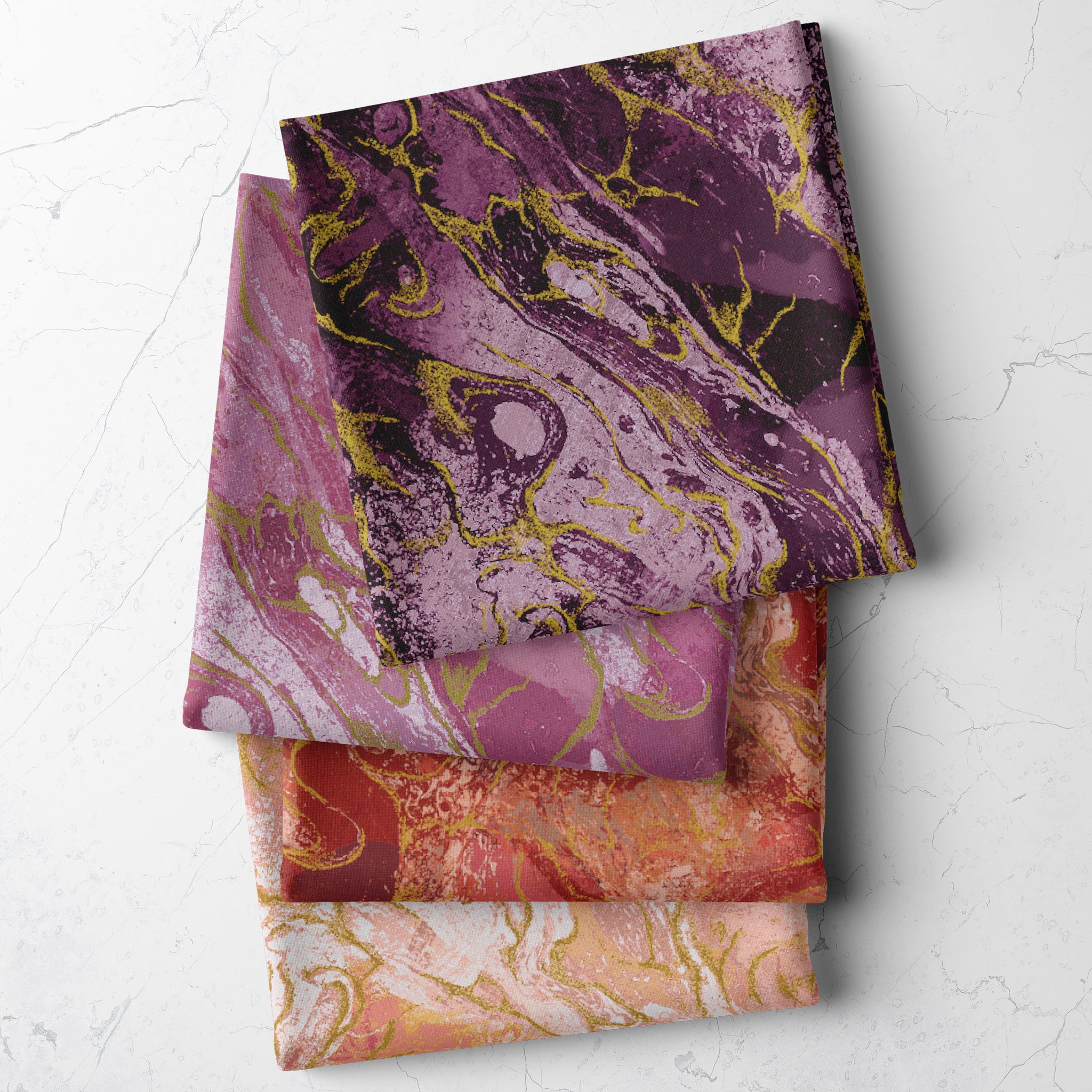 Marbled Earth Fabric Collection - Sky