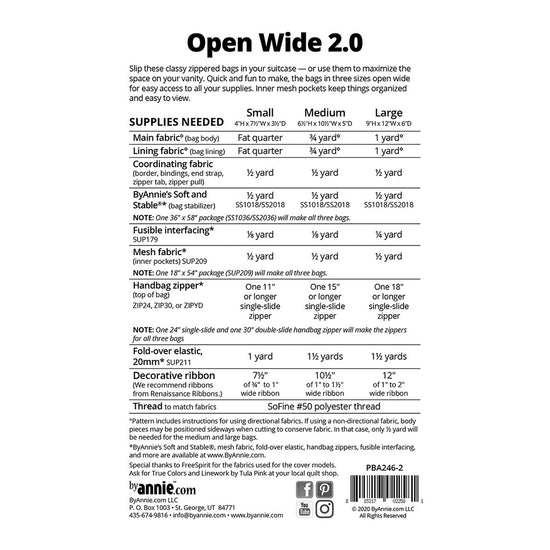 Open Wide Bag Pattern 2.0