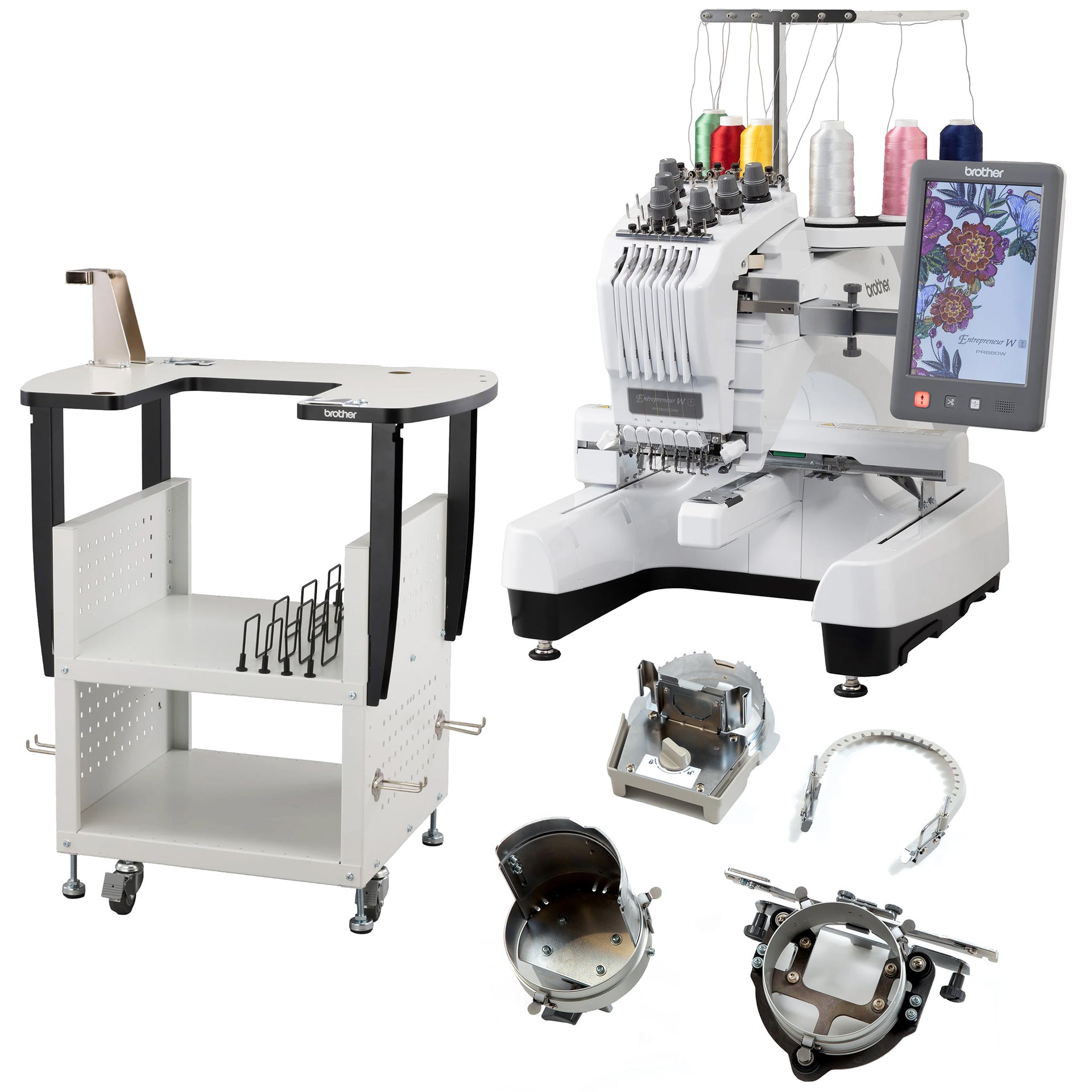 Brother Entrepreneur W PR680W Six Needle Embroidery Machine w/ FREE Pl