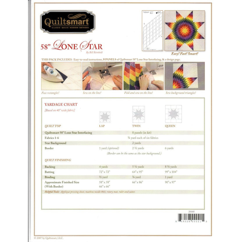 Quiltsmart 58in Lone Star Pattern Kit