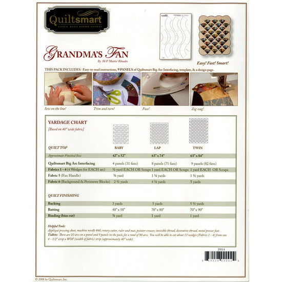 Quiltsmart Grandma's Fan Pattern Kit