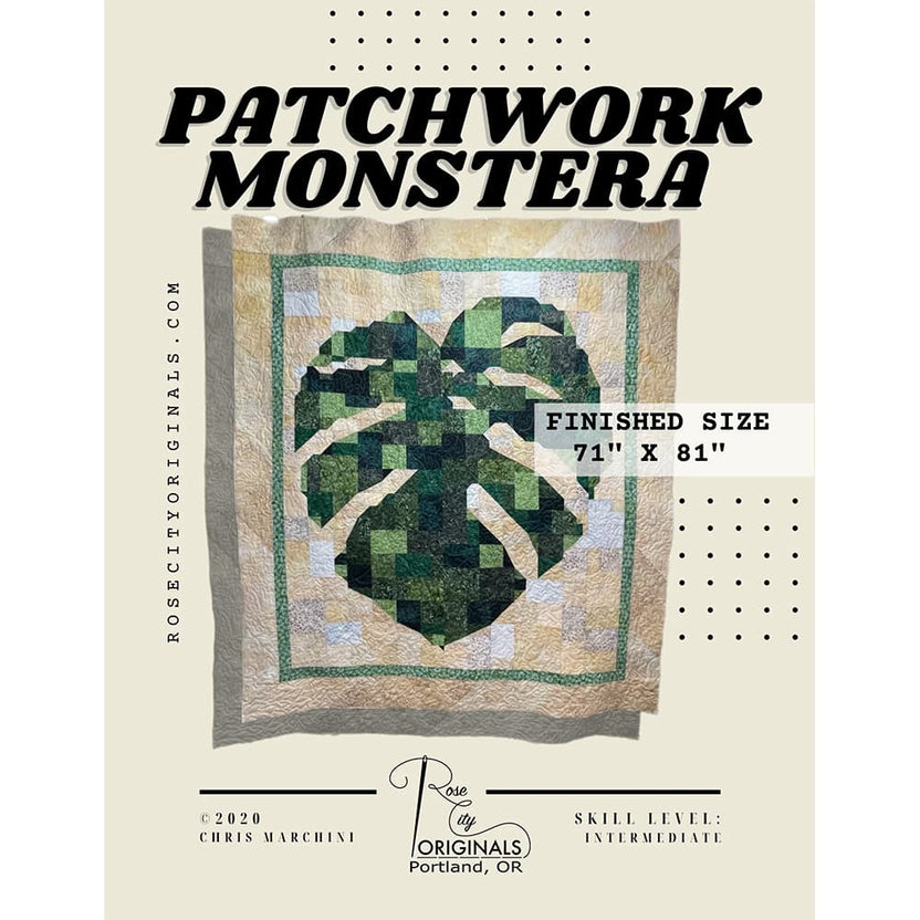 Monstera Patchwork Quilt Pattern