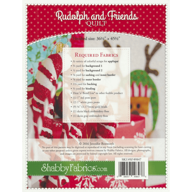 Rudolph And Friends Quilt Pattern